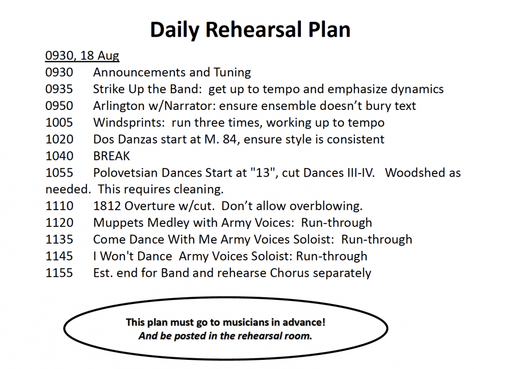 Rehearsal Planning - SBO+